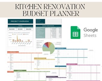 Kitchen Renovation Budget Planner - Etsy