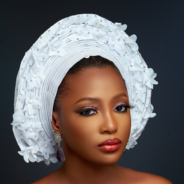White Gele - Etsy