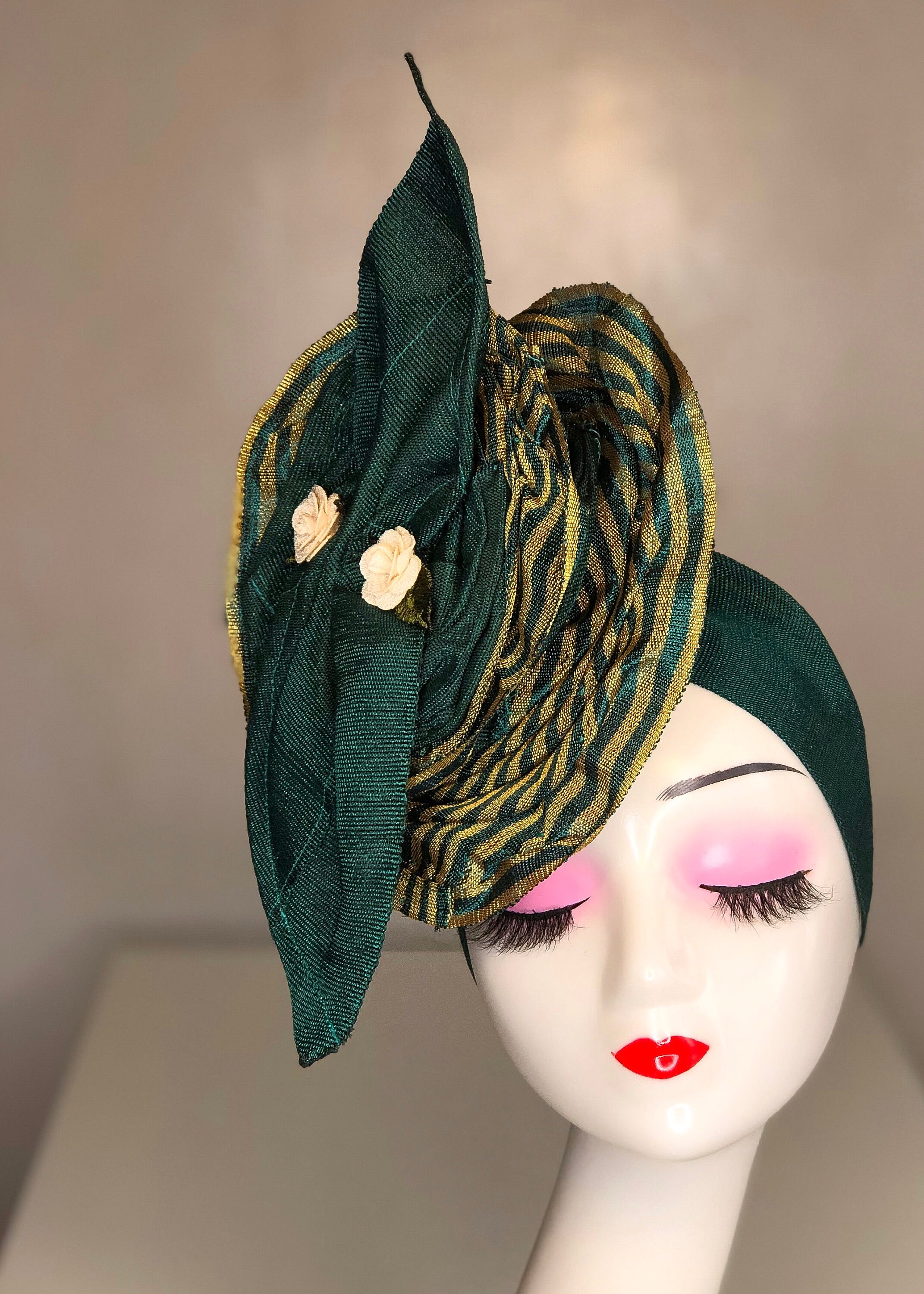 Green Auto Gele/ Green Ready to Wear Gele/ Green Fascinator - Etsy UK