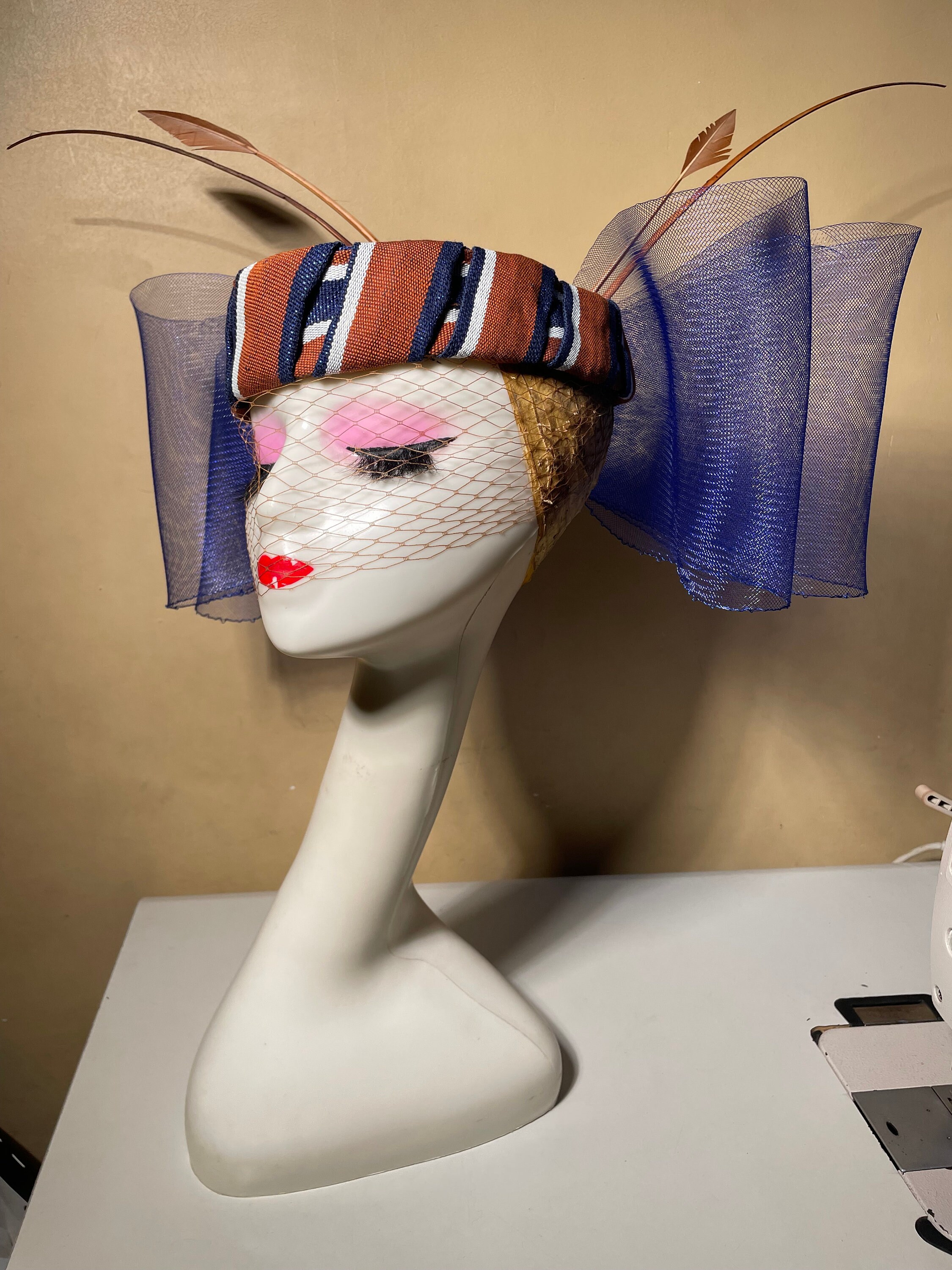 Birdcage Crown Made From Asooke/ Autogele / Fascinator / - Etsy