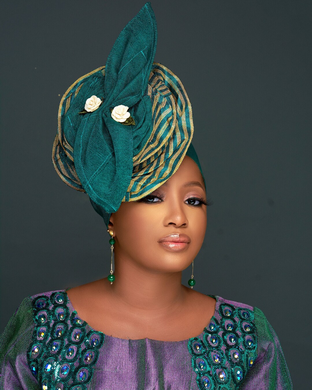 Green Auto Gele/ Green Ready to Wear Gele/ Green Fascinator - Etsy UK