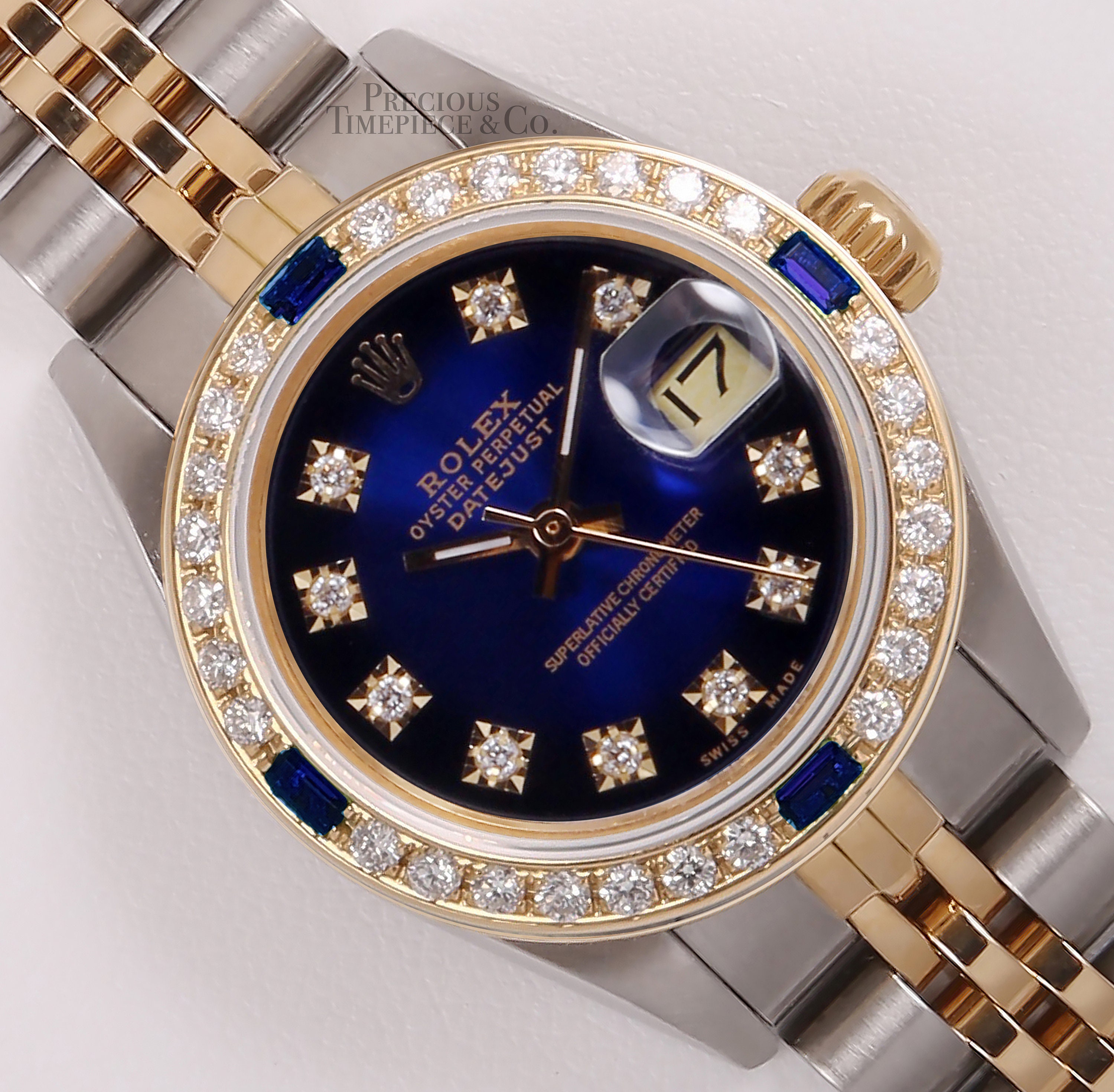 ROLEX Full Diamonds and sapphire set 18K 時計 腕時計(アナログ) passito.es