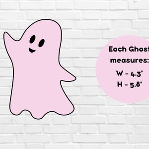 Printable Pink Ghost Banner Cute Halloween Ghost Garland Instant ...