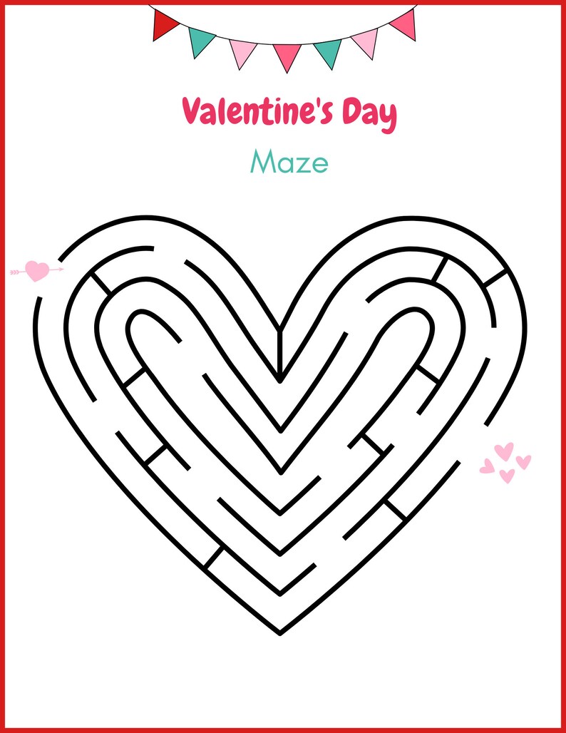 Printable Valentine's Day Themed Activities ISPY Maze - Etsy