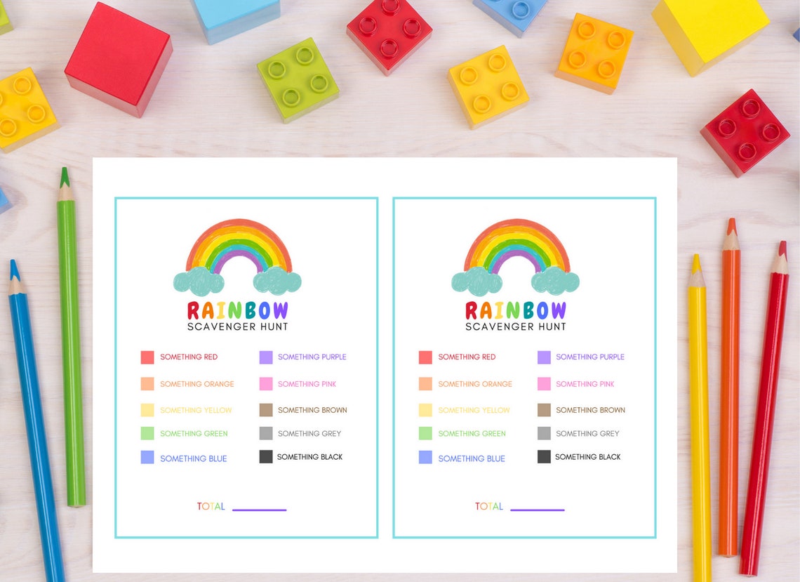 Printable Rainbow Scavenger Hunt Kid Activity Instant Download - Etsy