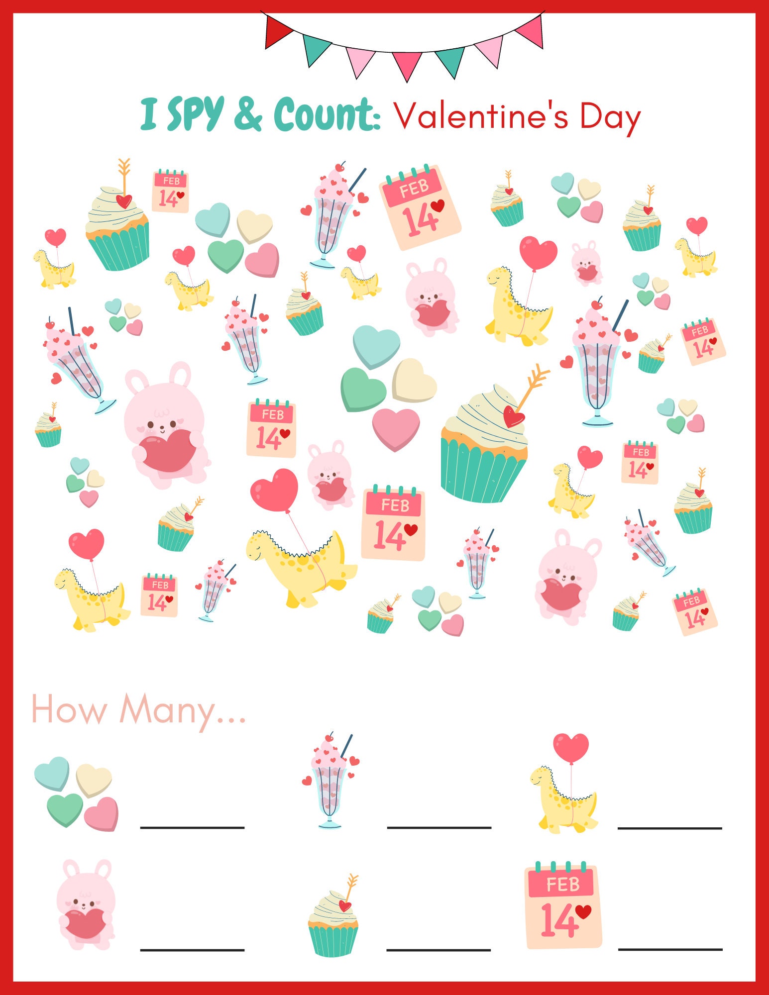 Printable Valentine's Day Themed Activities | ISPY | Maze | Word Find ...