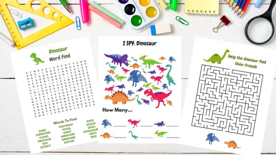 Dinosaur Printable Activity Dinosaur Party Dinosaur Travel | Etsy