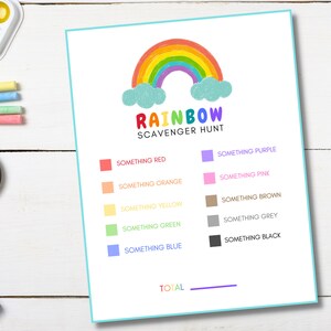 Printable Rainbow Scavenger Hunt | Kid Activity | Instant Download - Etsy