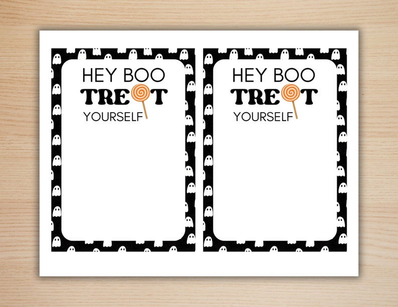 Printable Halloween Hey Boo Gift Card Holder Halloween Gift Instant ...