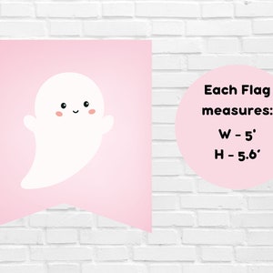 Printable Cute Pink Spooky Ghost Banner Halloween Garland Banner ...