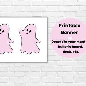 Printable Pink Ghost Banner Cute Halloween Ghost Garland Instant ...