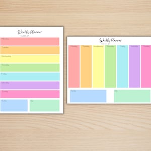 Rainbow Weekly Planner | Printable | Instant Download - Etsy
