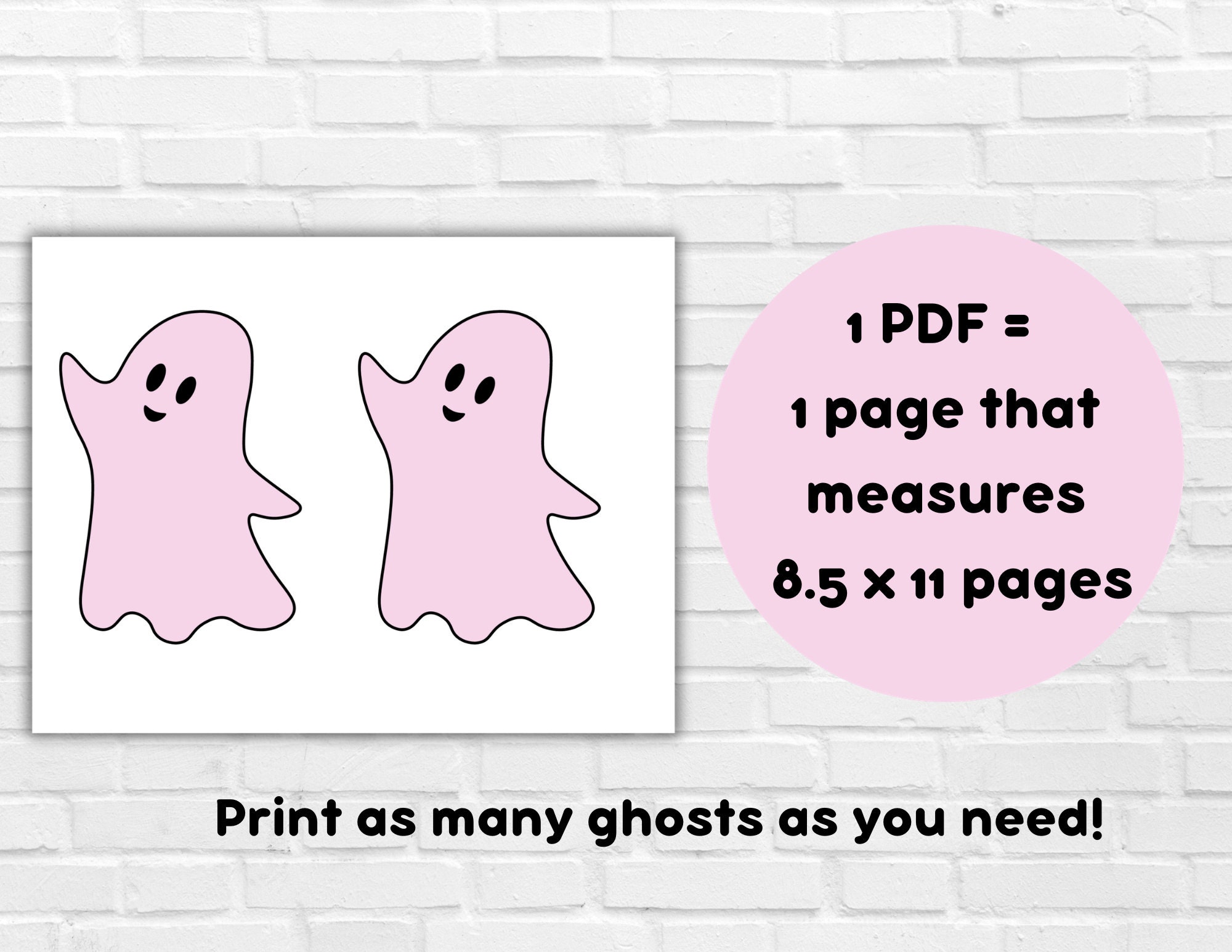 Printable Pink Ghost Banner Cute Halloween Ghost Garland - Etsy