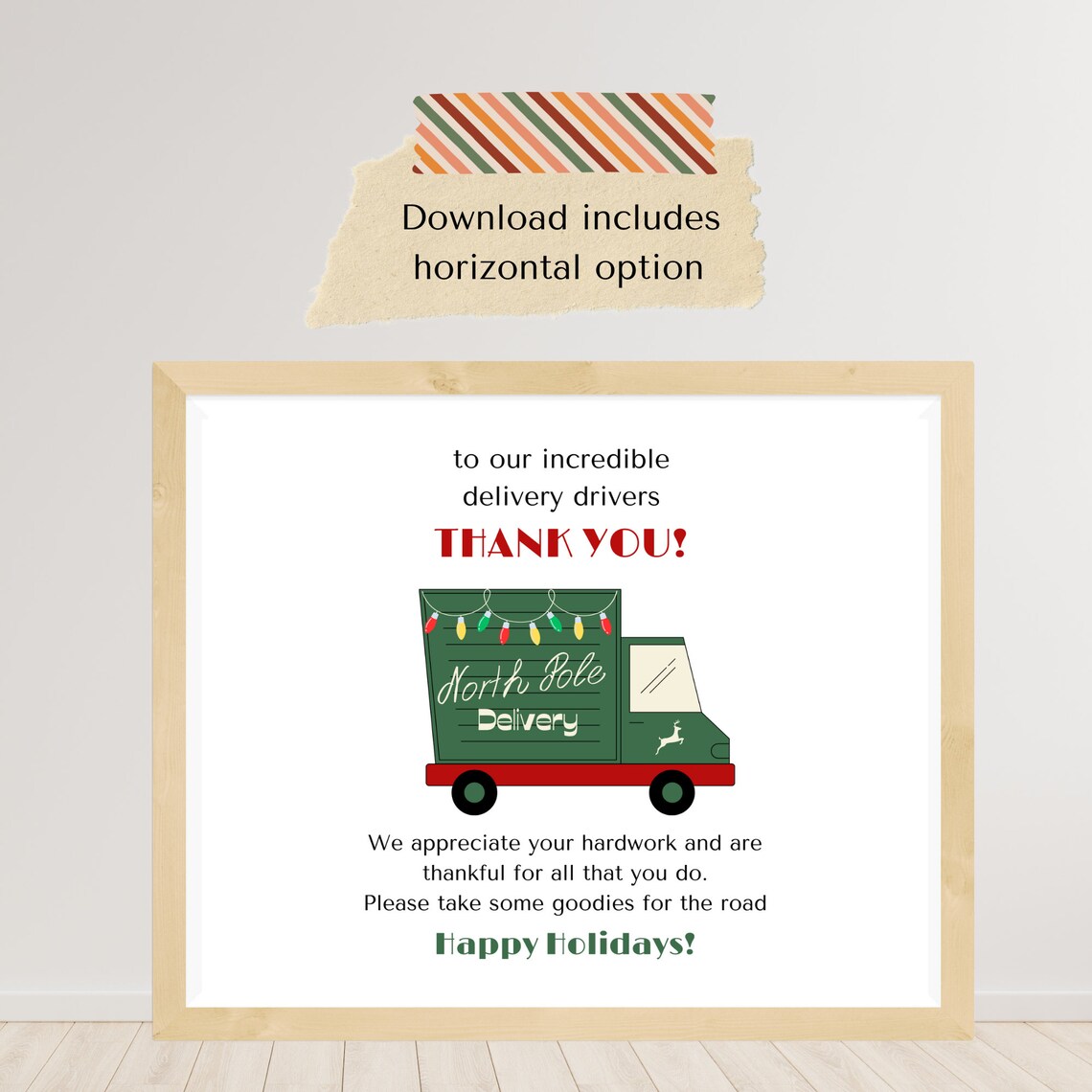 Printable Holiday Thank You Sign for Delivery Drivers | Festive Driver ...