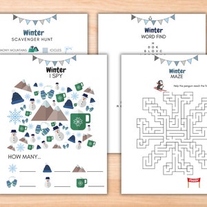 Printable Winter Kid Activity Sheets |scavenger Hunt I Spy | Word ...