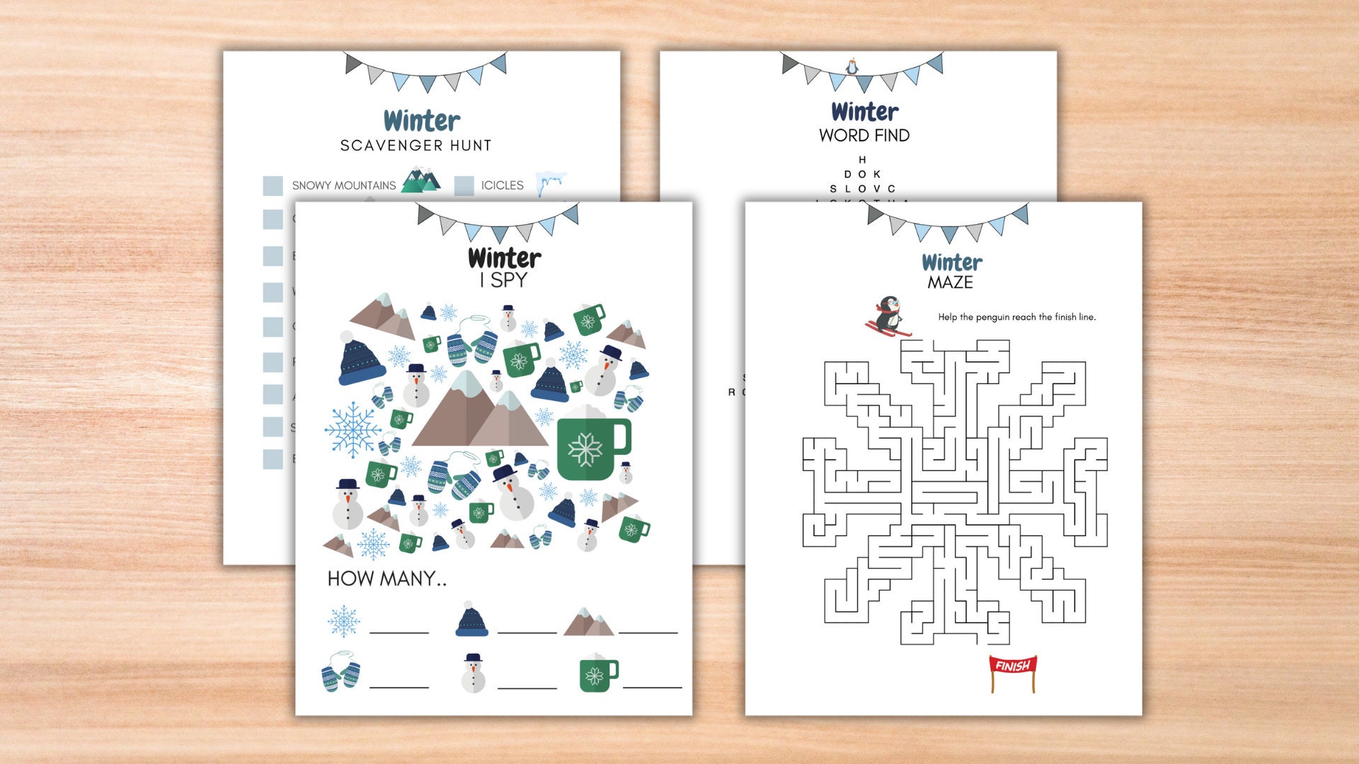 Printable Winter Kid Activity Sheets |scavenger Hunt I Spy | Word ...