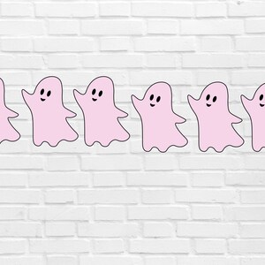 Printable Pink Ghost Banner Cute Halloween Ghost Garland Instant ...