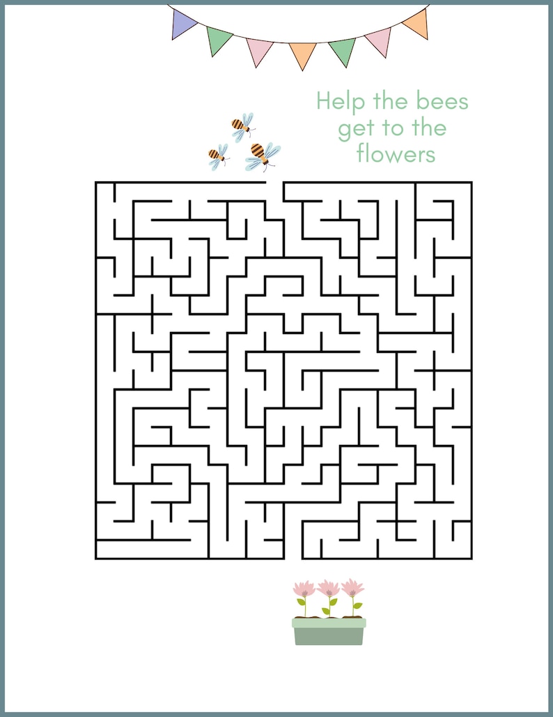 Printable Spring Kid Activity Sheets Spy Word Find Scavenger Hunt Maze ...
