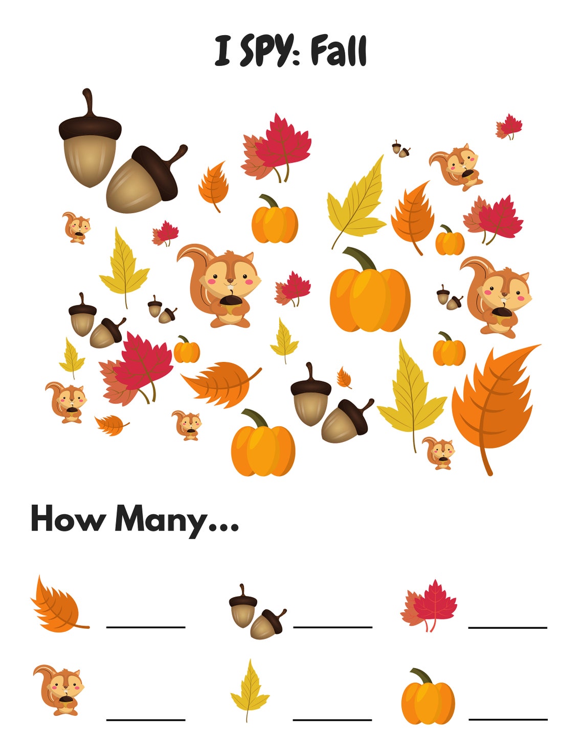 Printable Fall Themed Activity Sheets Fall Ispy Word | Etsy