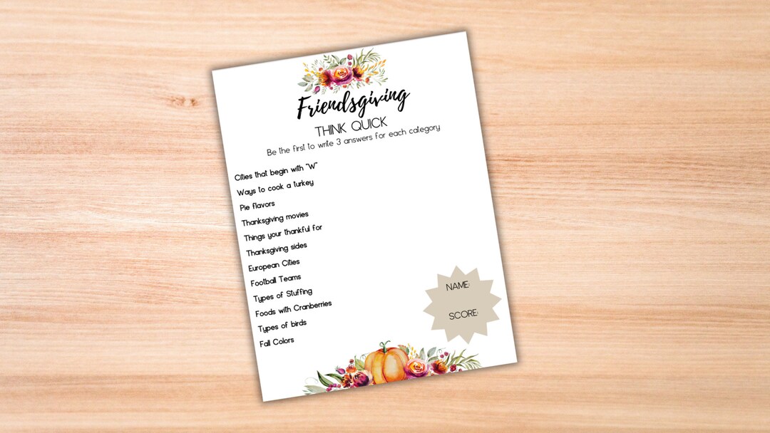 Printable Friendsgiving Think Quick Game Printable Friendsgiving ...