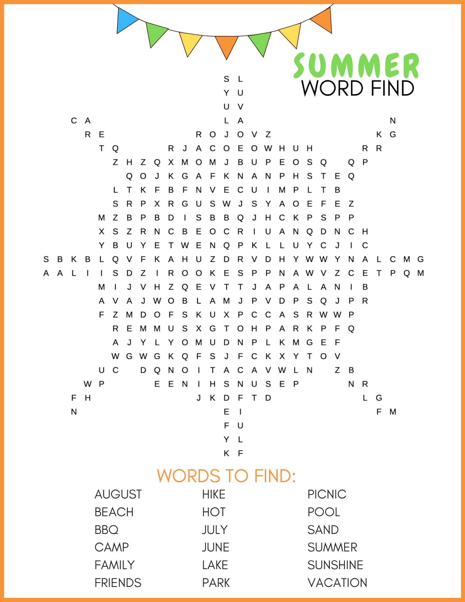 Printable Summer Activity Sheets | Word Find | Ispy | Maze | Scavenger ...