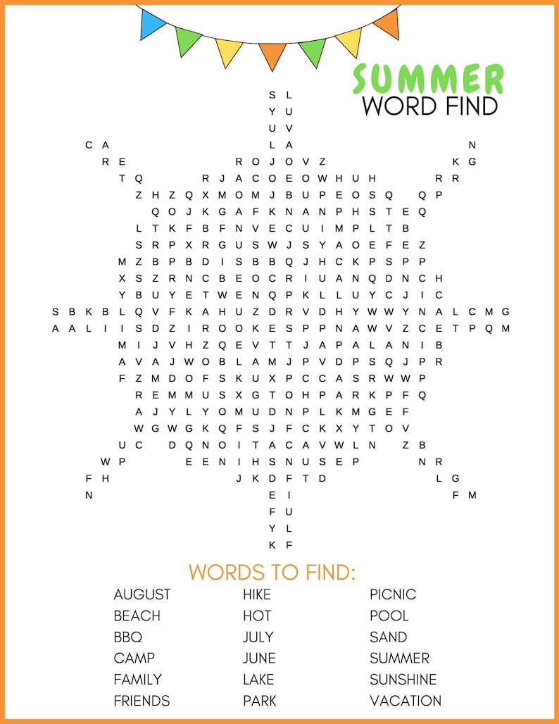 Printable Summer Activity Sheets | Word Find | Ispy | Maze | Scavenger ...
