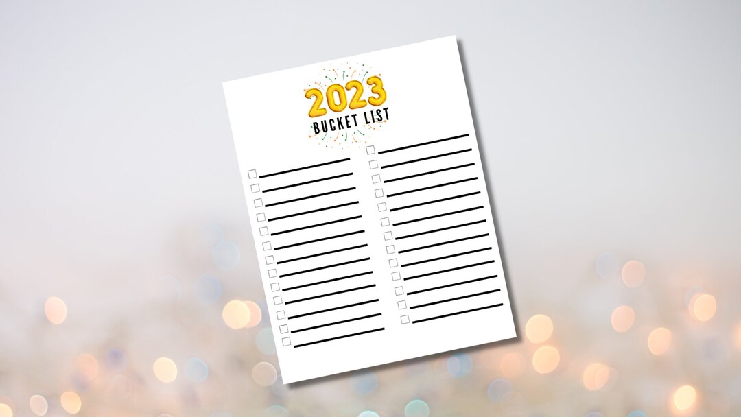 Printable 2023 Bucket List Bucket List Goals Instant Download - Etsy UK