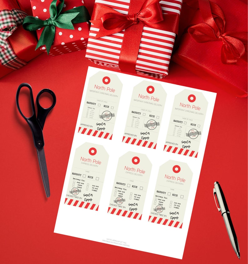 Printable Santa's Workshop Gift Tags Instant Download - Etsy