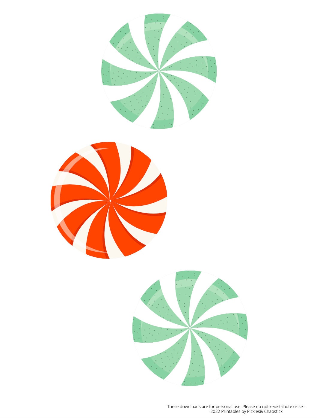 Printable Peppermint Garland Christmas Decor Holiday Decor Instant ...