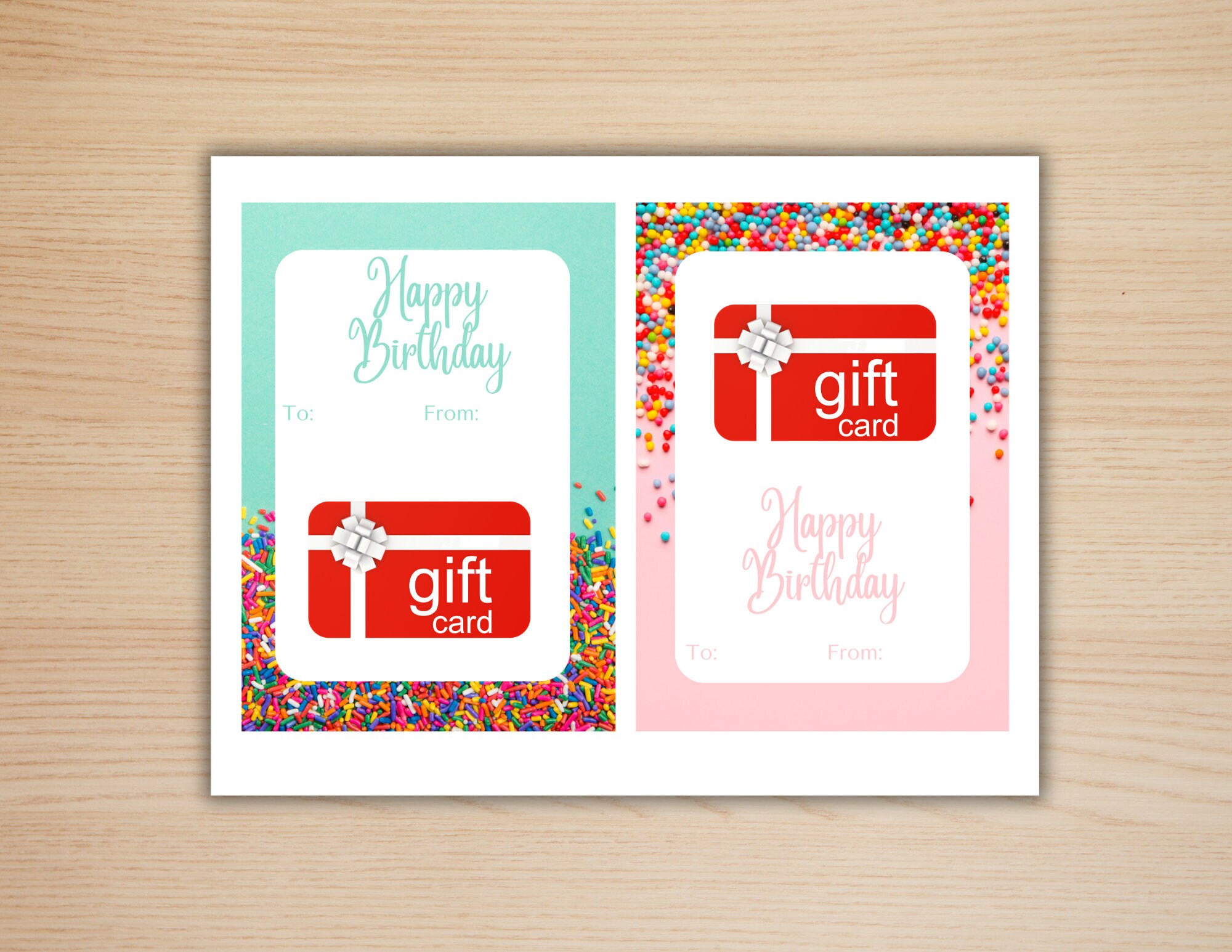 Printable Sprinkle Themed Birthday Gift Card Holder Printable Birthday ...