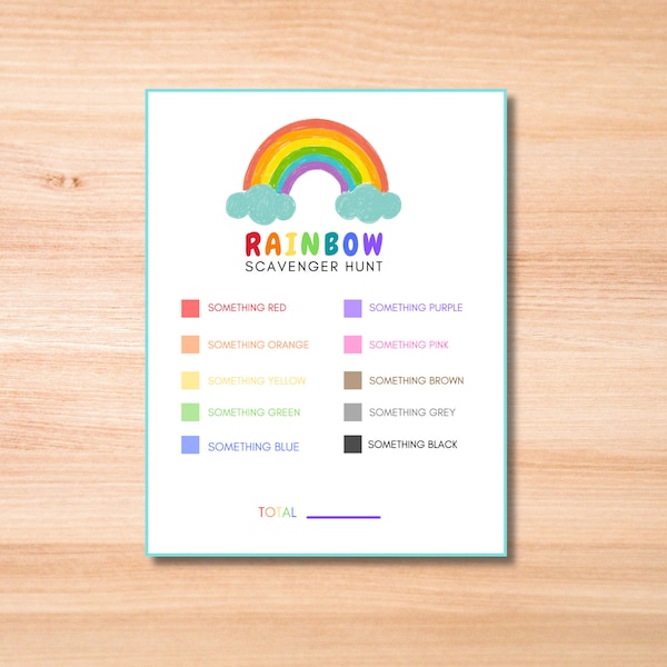 Rainbow Scavenger Hunt - Etsy