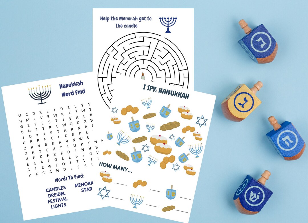 Printable Hanukkah Kid Activity Pages | Instant Download | Printable ...