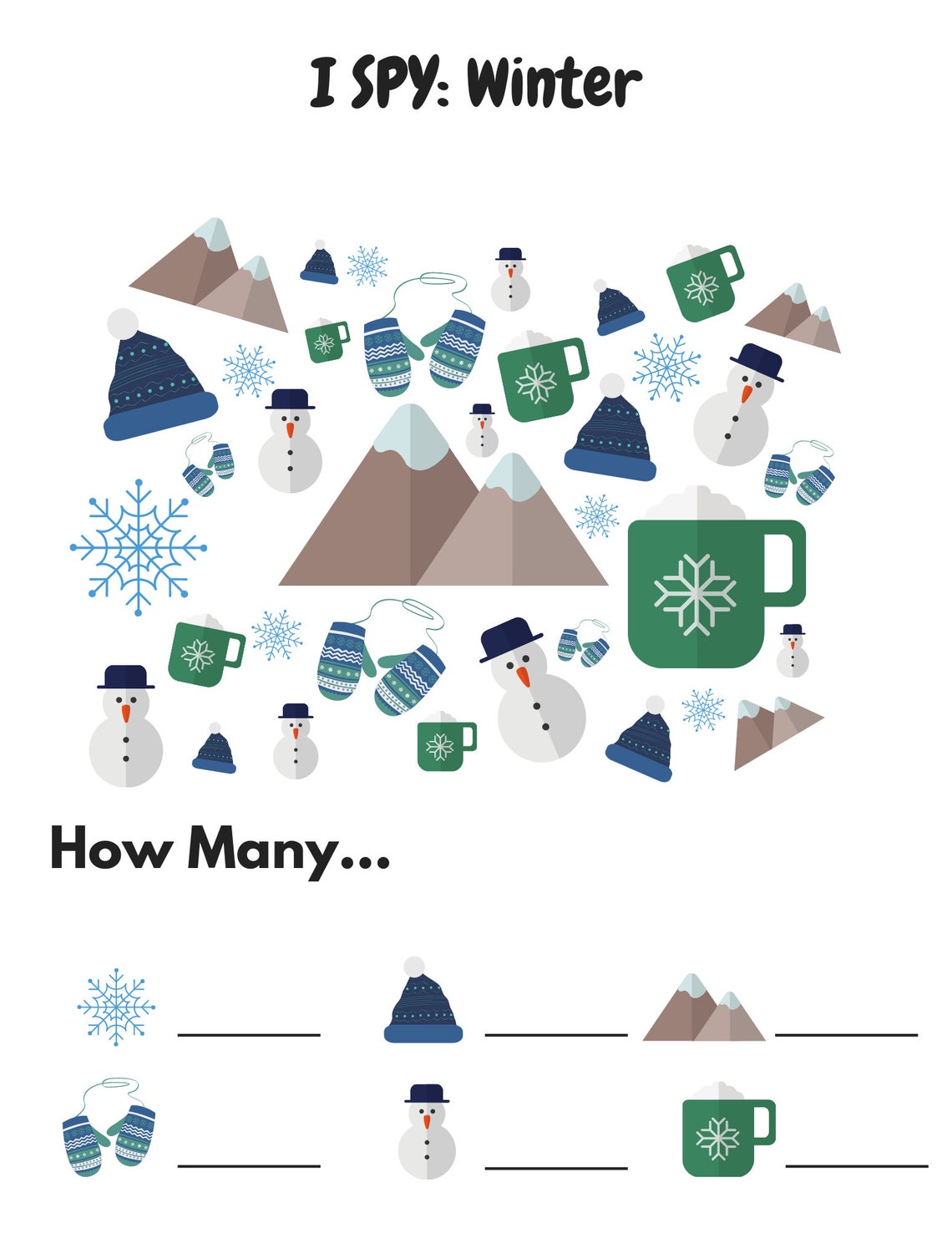 Printable Winter Kid Activity Sheets Ispy Word Search - Etsy