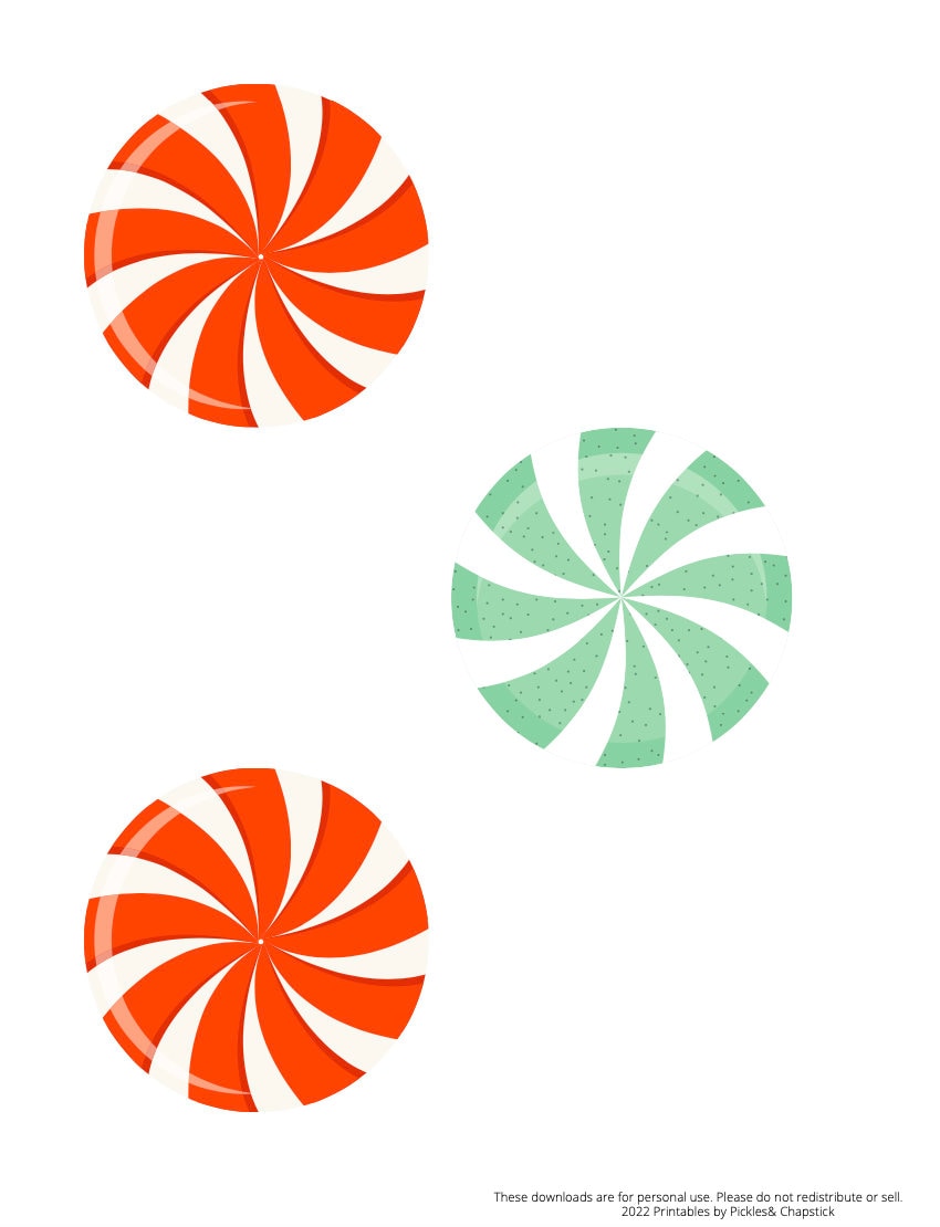 Printable Peppermint Garland Christmas Decor Holiday Decor Instant ...