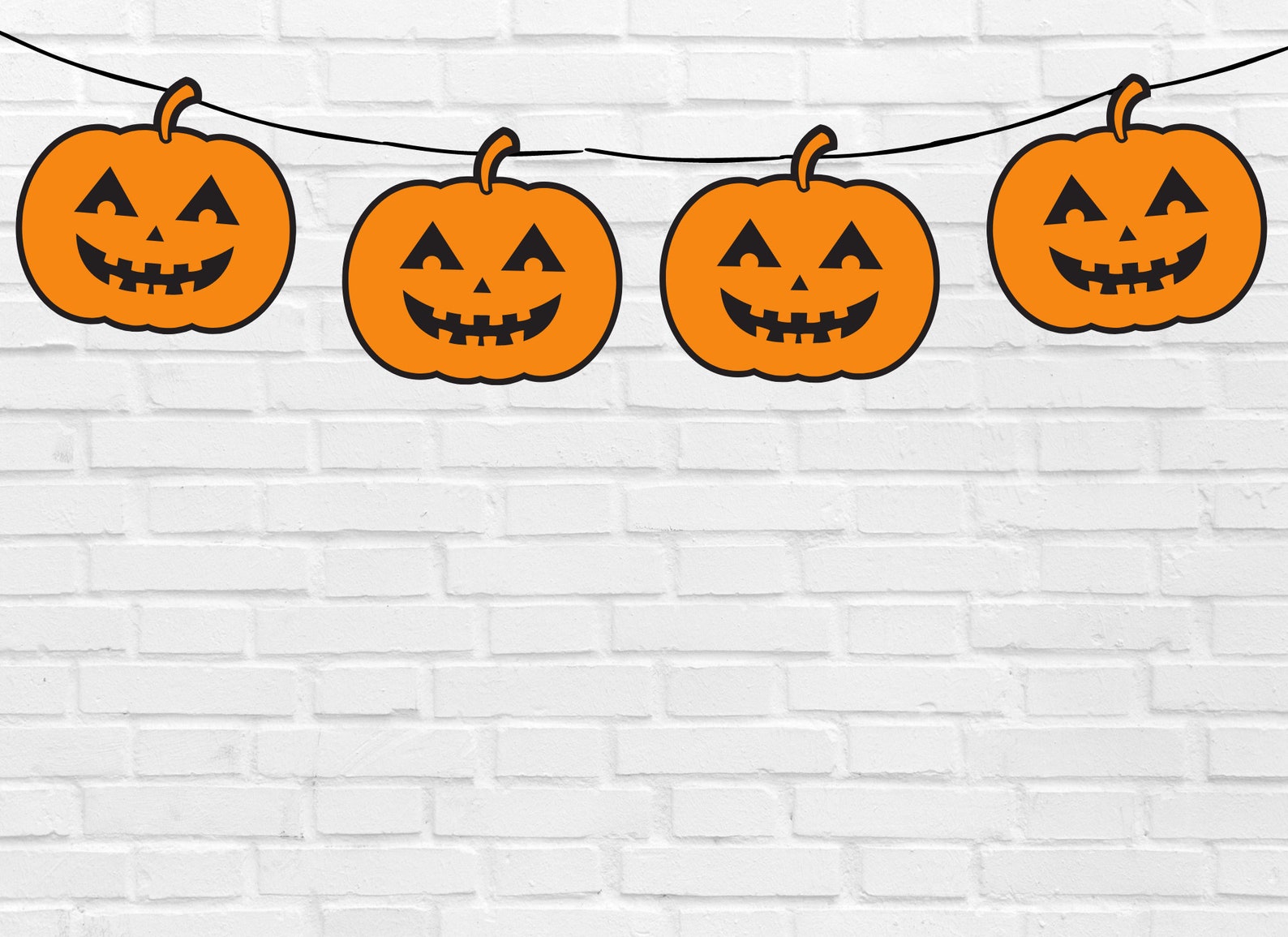 Printable Halloween Pumpkin Garland | Halloween Decor | Pumpkin Banner ...