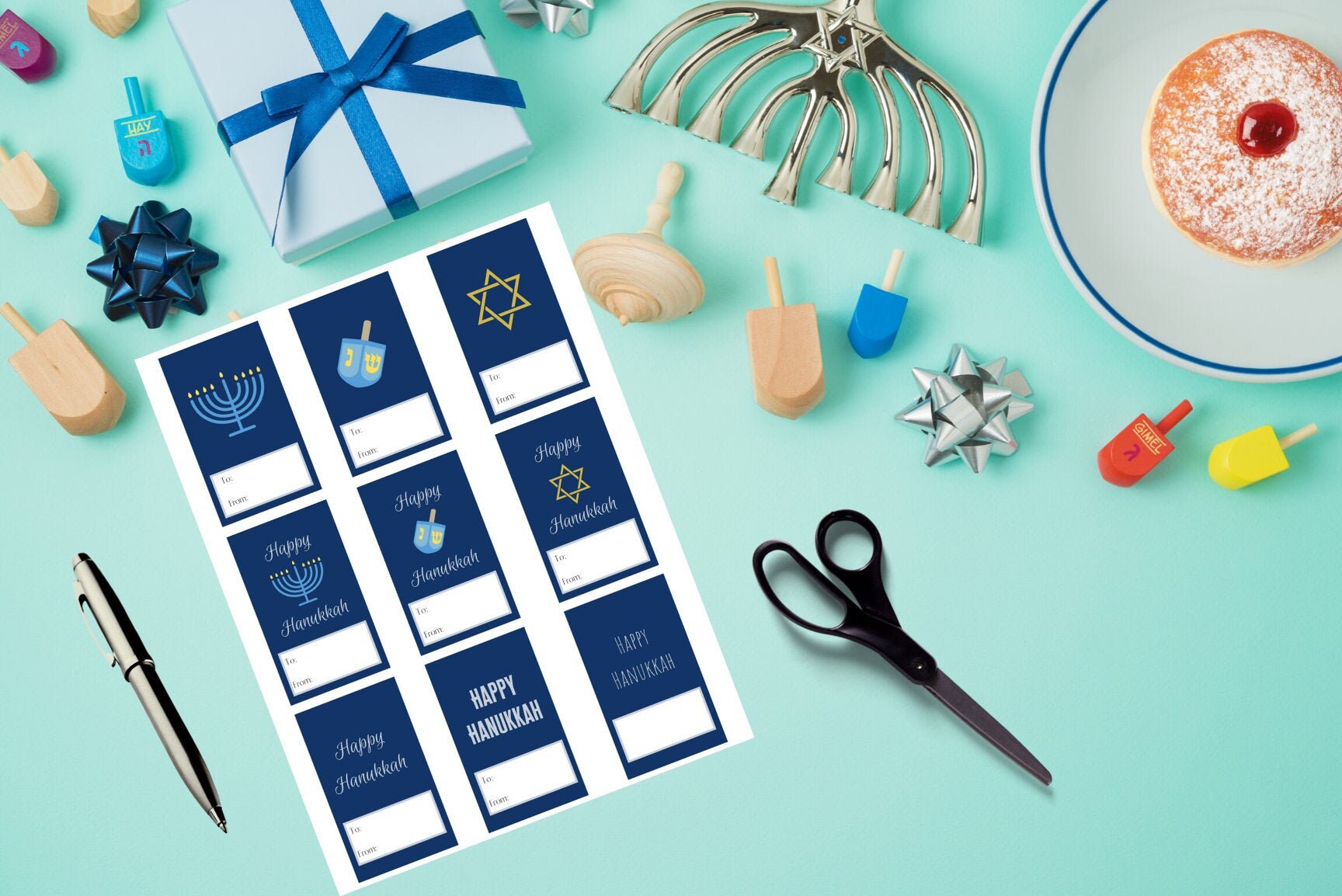 Printable Hanukkah Gift Tags - Etsy