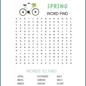 Printable Spring Kid Activity Sheets | Spy | Word Find | Scavenger Hunt ...