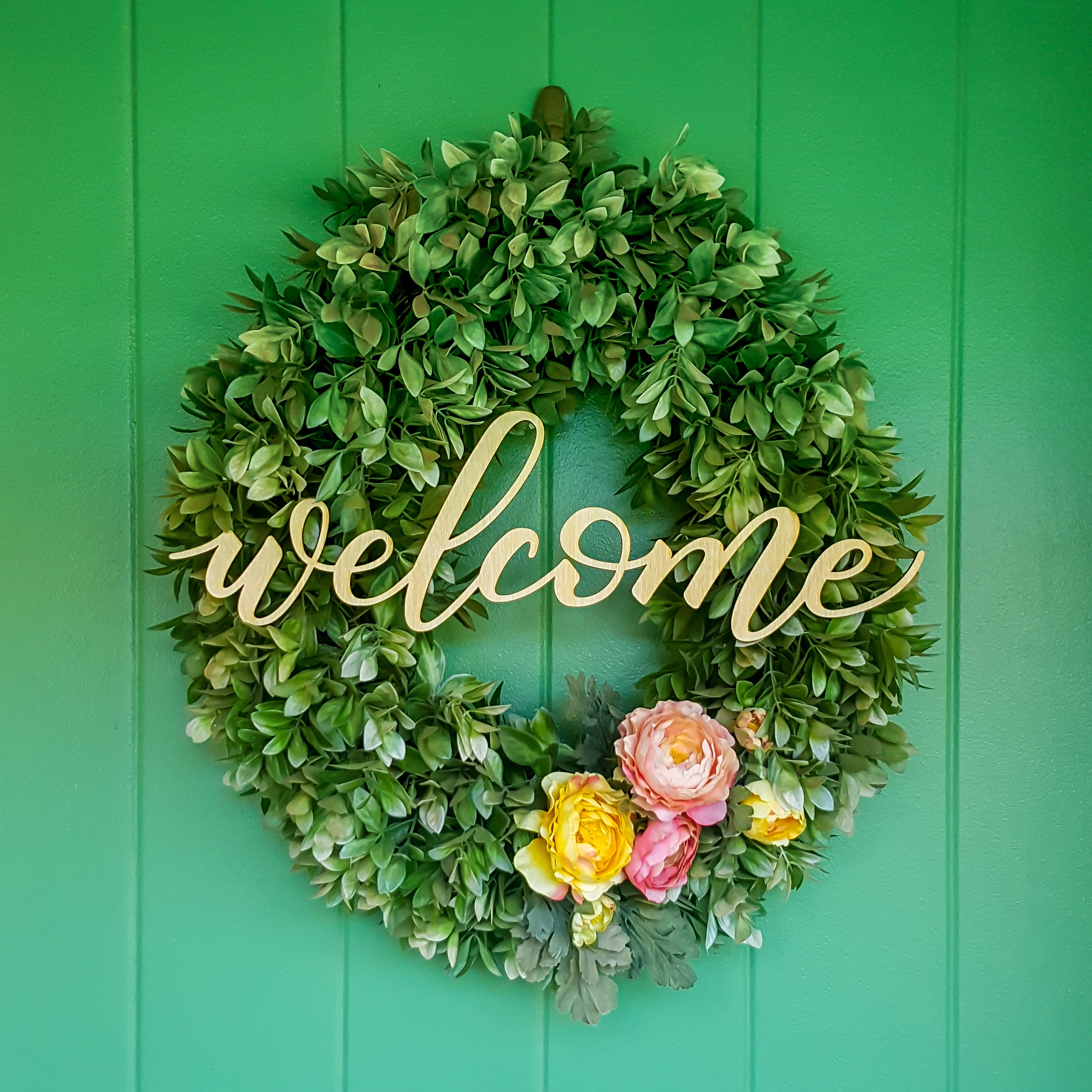 Welcome Sign - Handlettered Calligraphy - Laser-cut Baltic Birch Wood ...