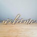 Welcome Sign - Handlettered Calligraphy - Laser-cut Baltic Birch Wood ...