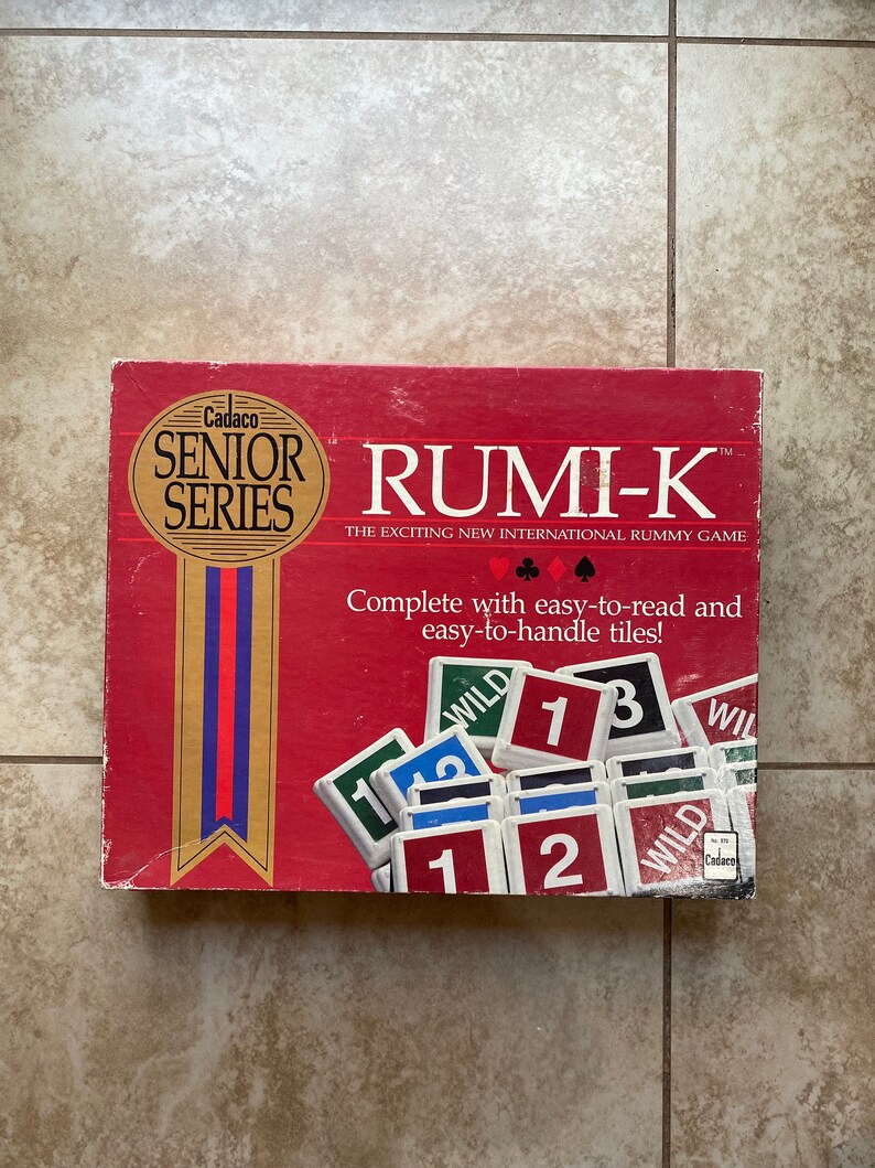 Rumi-k Board Game Senior Series Large Print Tiles Cadaco 1989 - Etsy