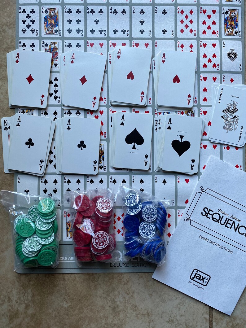 Deluxe Edition Sequence Board Game Jax Ltd 1995 Features Cushioned Playing Mat - Etsy