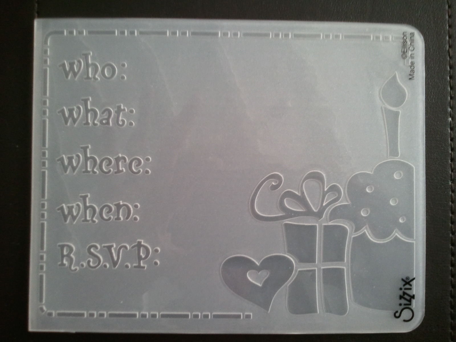 Sizzix Birthday Invitation Embossing Folder 4.5x5.75 Works in Most ...