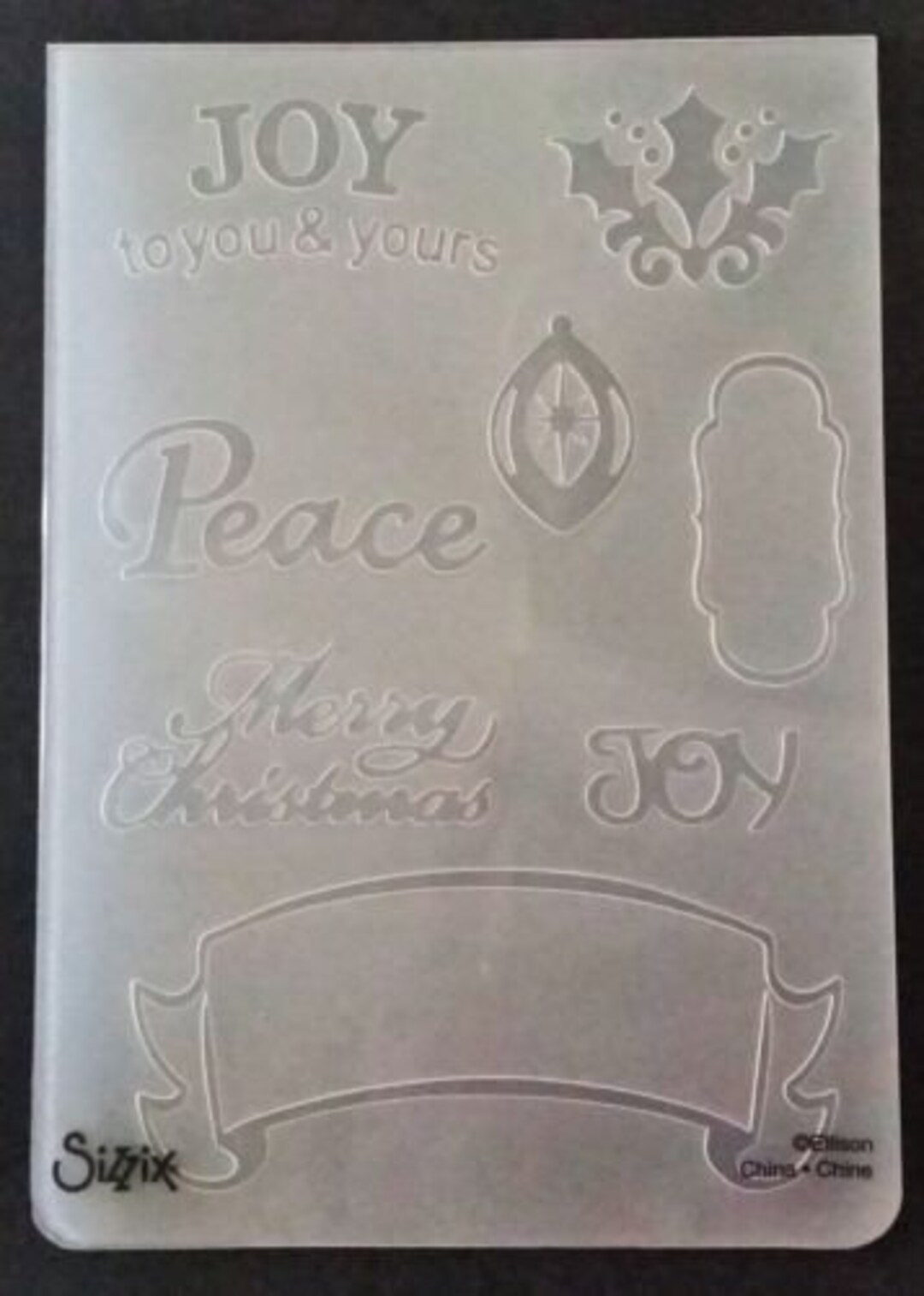 Sizzix Christmas Theme Banner Embossing Folder 4.5"x6.5" Works in Most ...