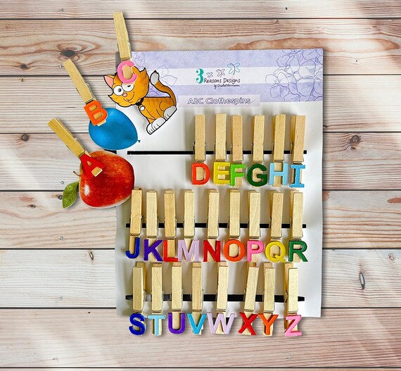 Alphabet Clothespins Alphabet Busy Bag Letter Matching - Etsy