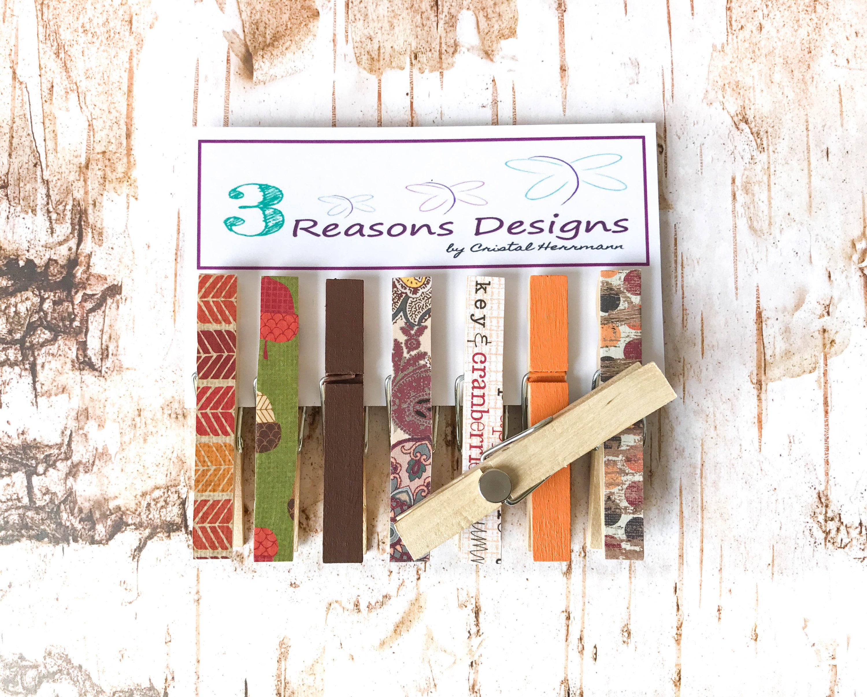 Fall Decor Fall Clothespins Photo Display Office Organization ...