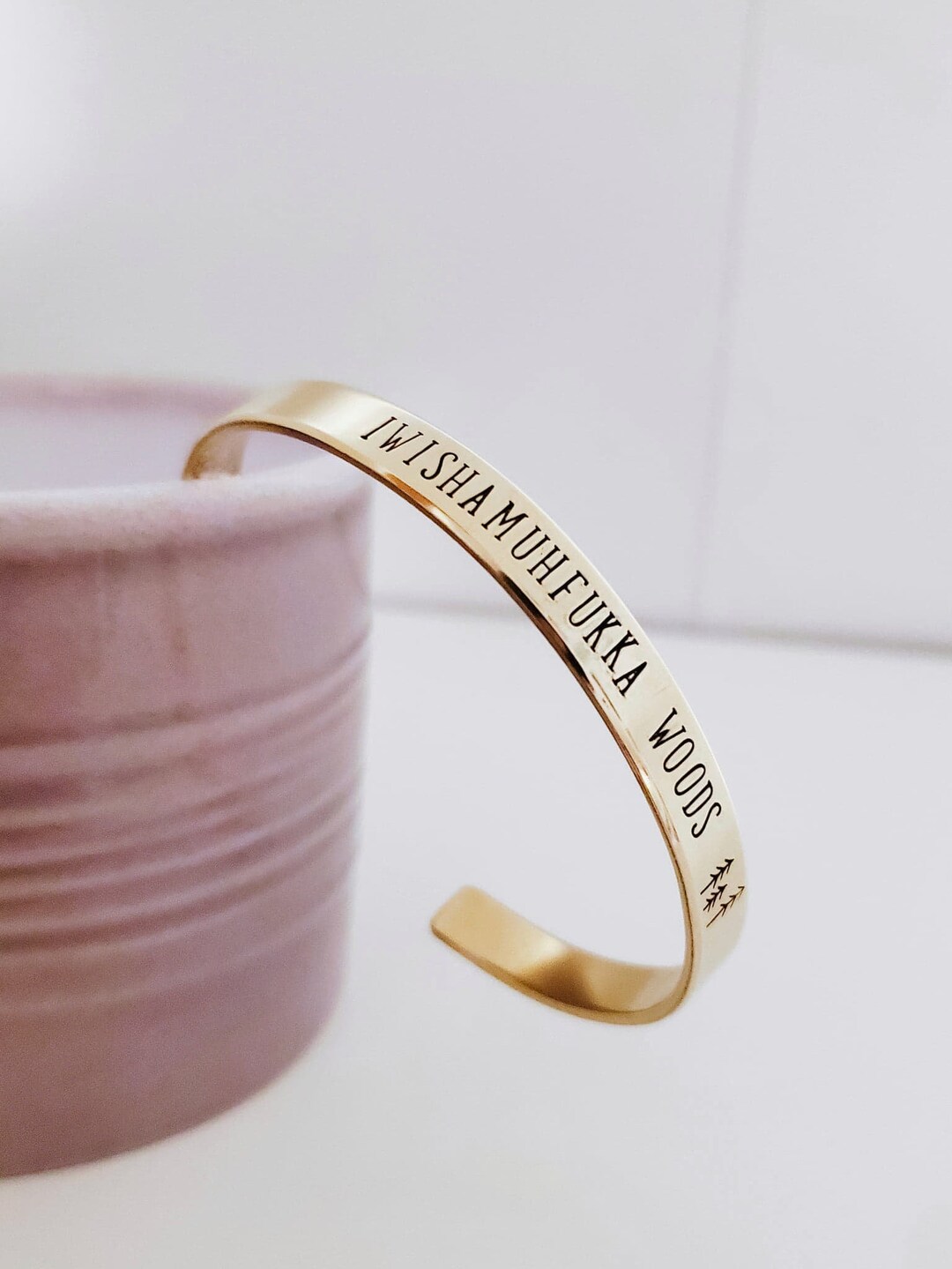 Iwishamuhfukka Woods Cuff Bracelet Sweary Jewelry Outdoorsy Gifts Funny ...