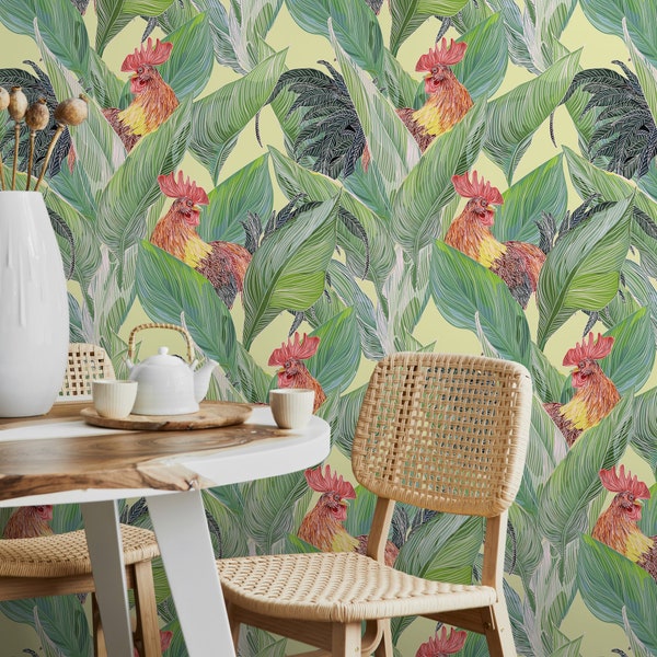 Rooster Wallpaper - Etsy