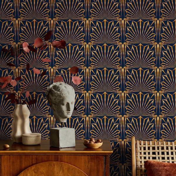 Art Deco Removable Wallpaper - Etsy