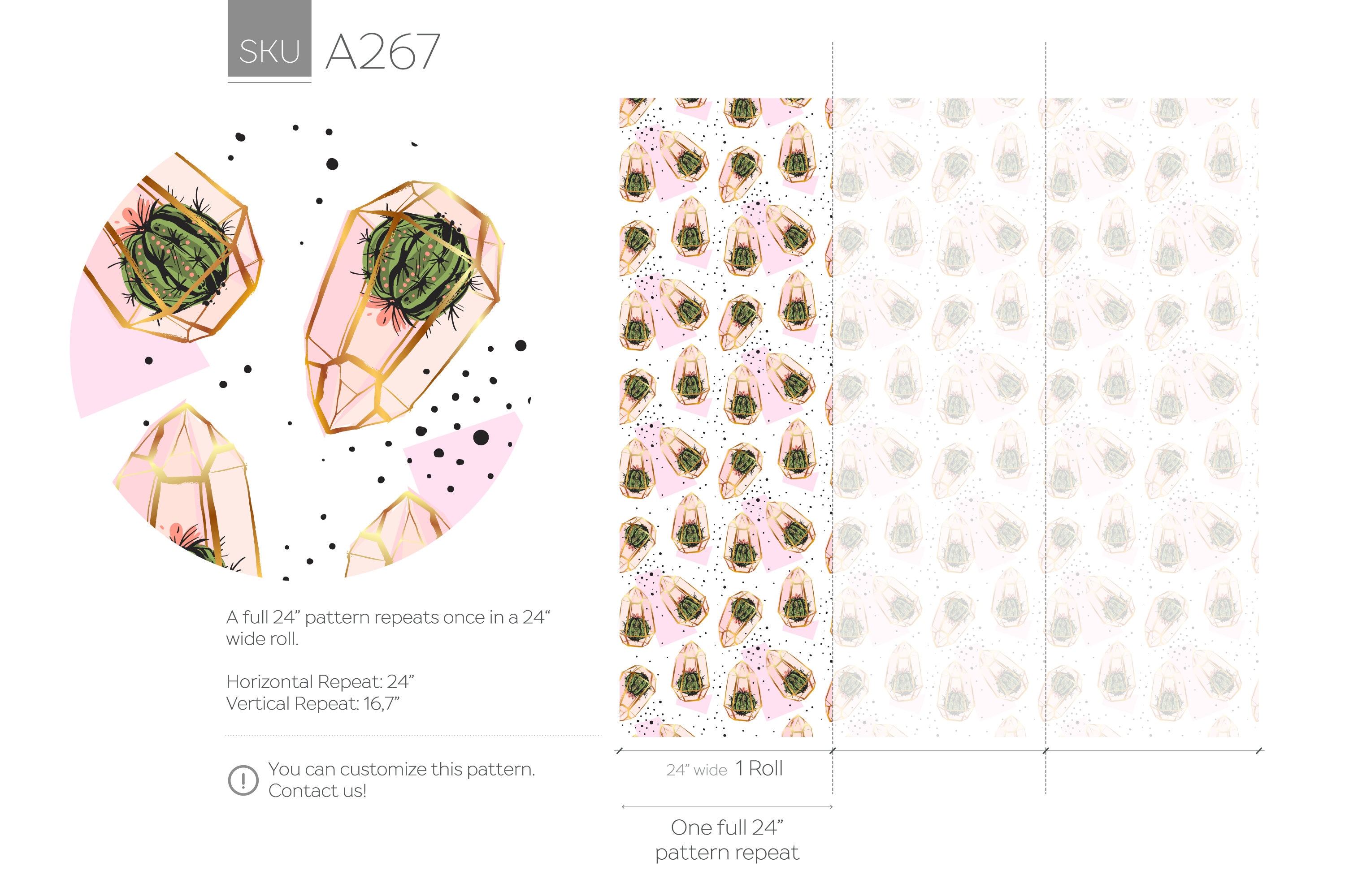 Geometric Cacti Pattern Cactus Pattern Cactus Removable - Etsy