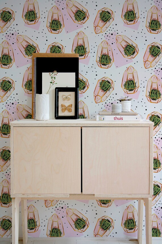 Geometric Cacti Pattern Cactus Pattern Cactus Removable - Etsy